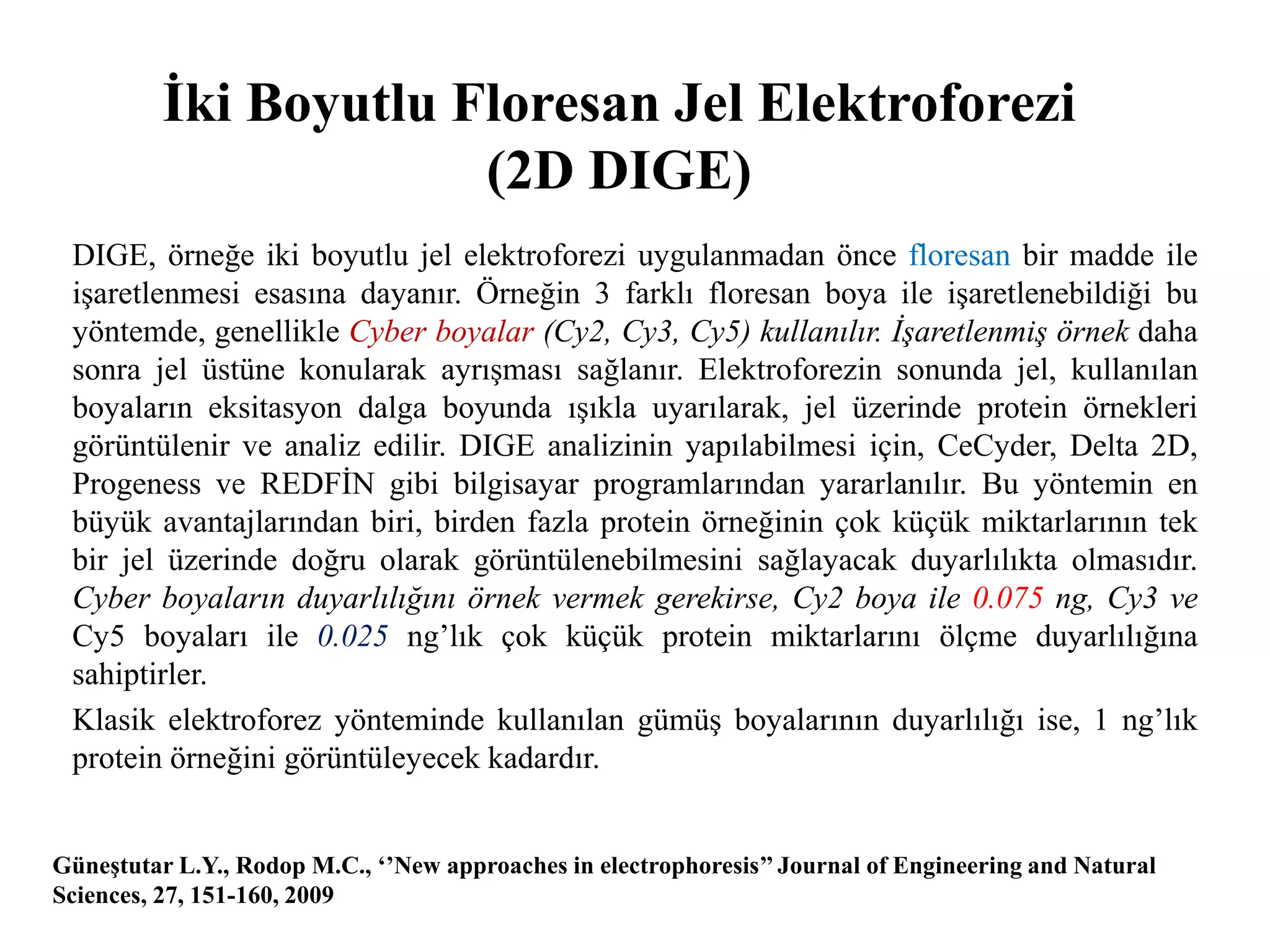 Agaroz Jel Elektroforezi & İki Boyutlu Jel Elektroforez | PPTX