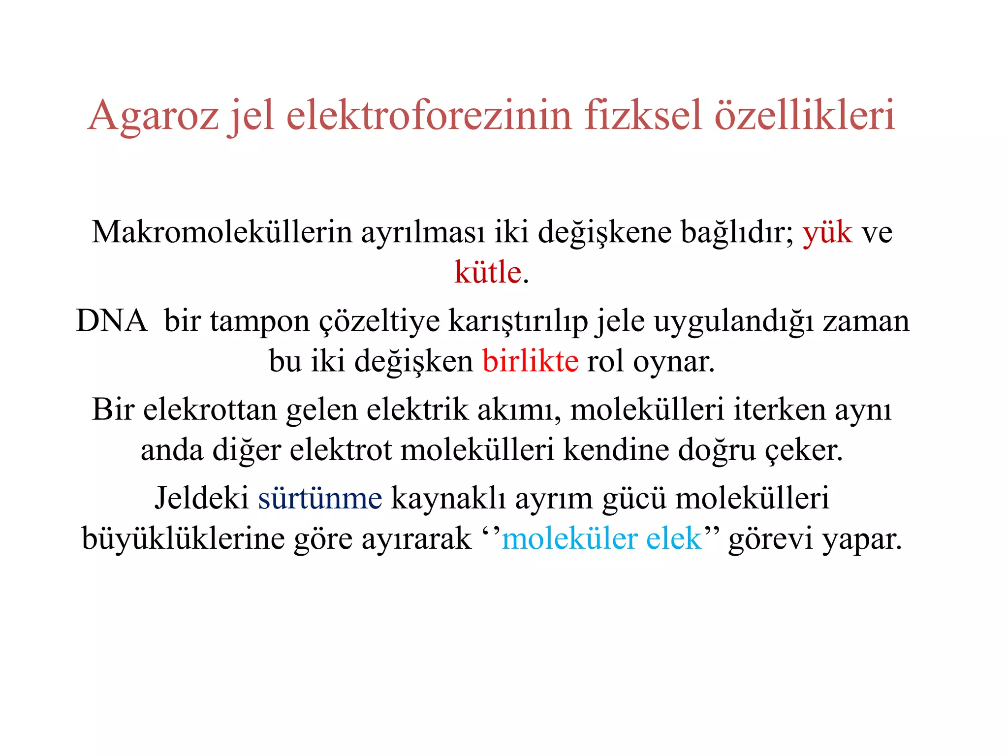 Agaroz Jel Elektroforezi & İki Boyutlu Jel Elektroforez | PPTX