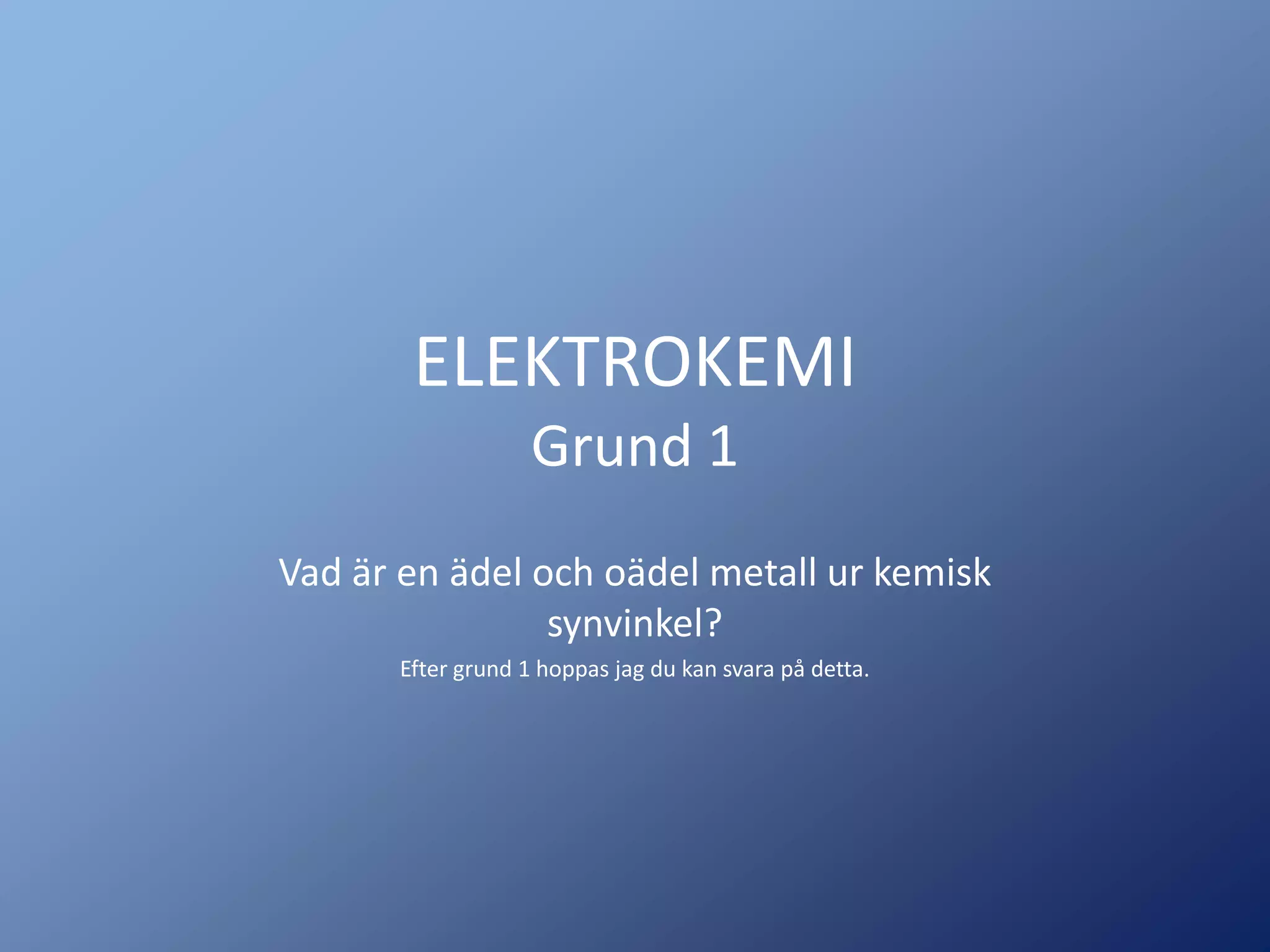 Elektrokemi grund 1 | PPT