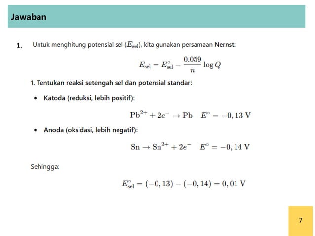 Materi PPT Elektrokimia - sel elektrokimia | PPT