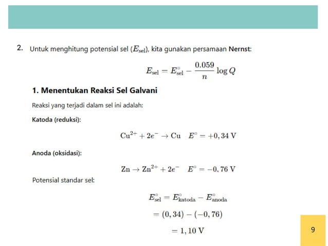 Materi PPT Elektrokimia - sel elektrokimia | PPTX