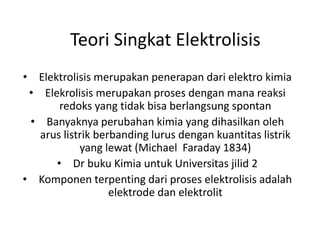 Elektrolisis dan electroplating 2 | PPT