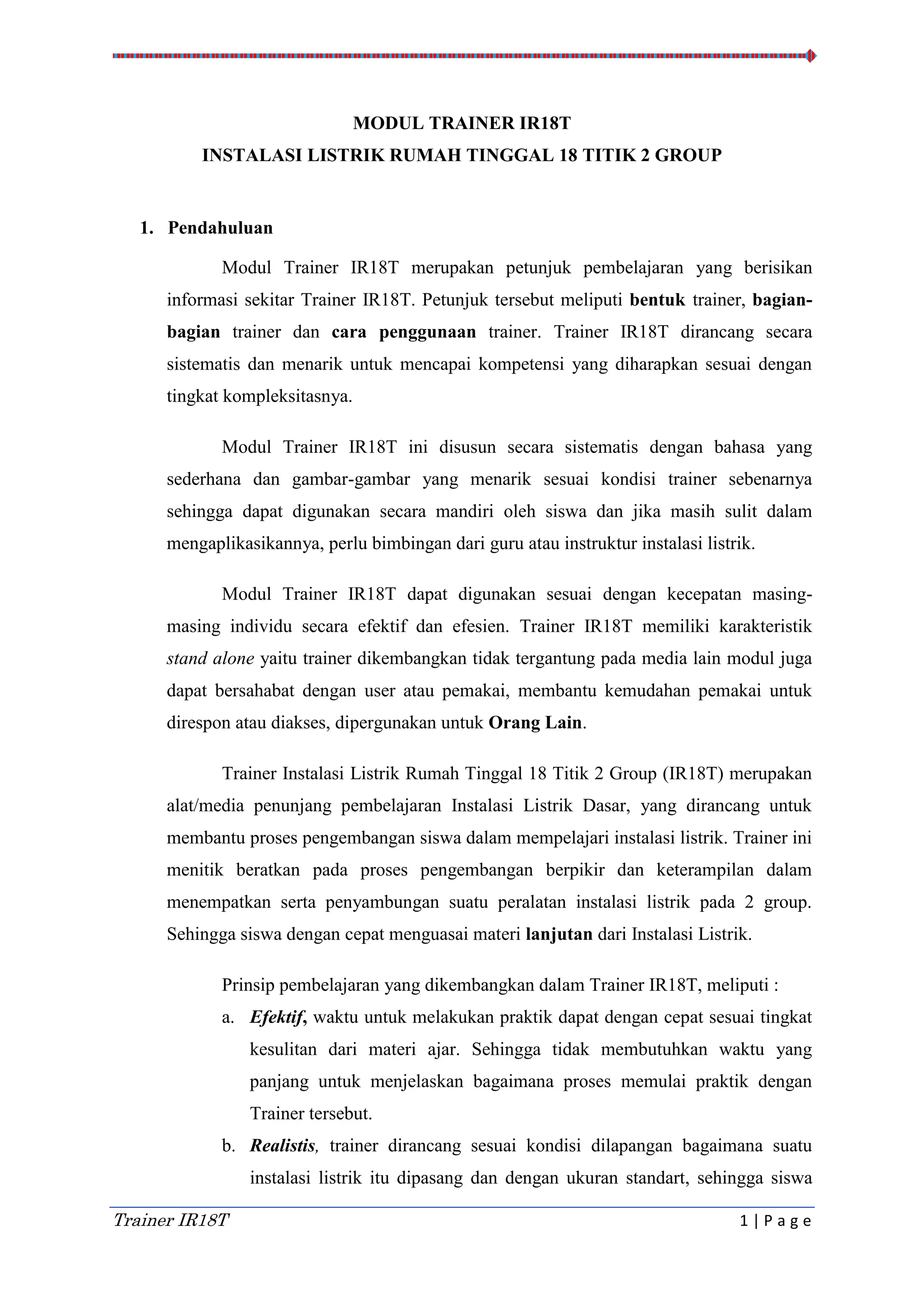 modul Trainer instalasi listrik rumah tinggal.docx