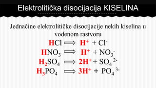 Elektrolitička disocijacija | PPTX