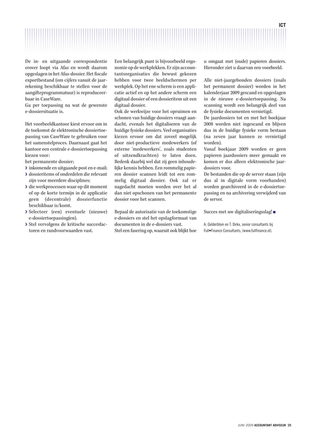 Elektronische dossiervorming hoe pakken we dat aan - accountant adviseur | PDF