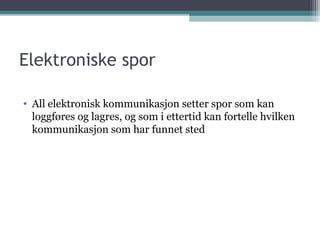 Elektroniske Spor | PPT
