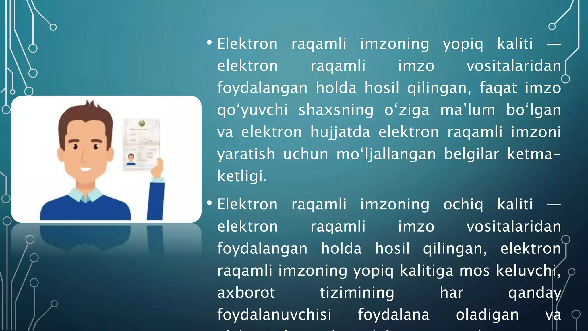 Elektron raqamli imzo va undan foydalanish.ppt