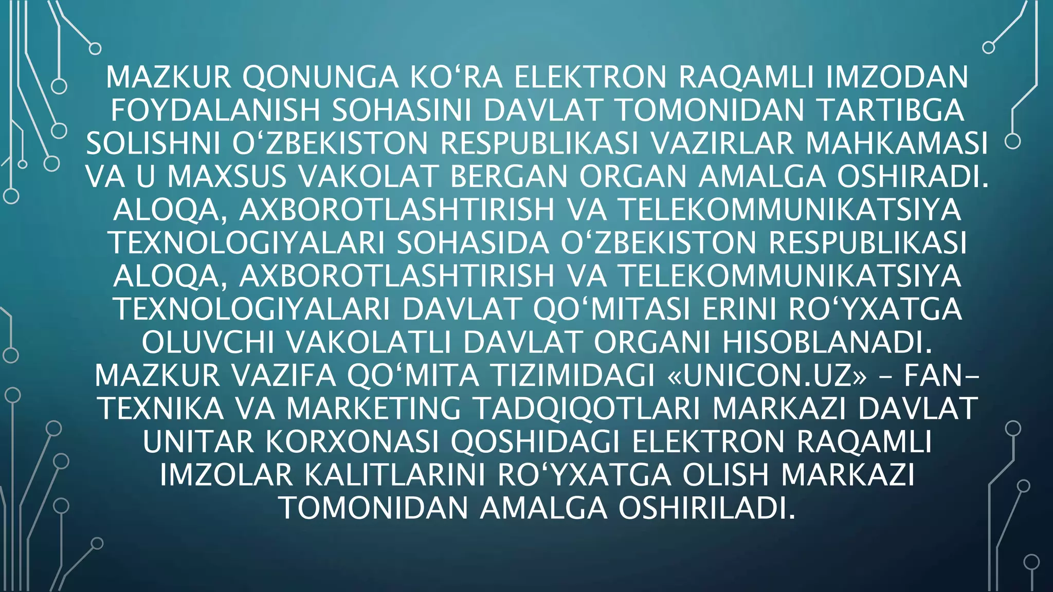 Elektron raqamli imzo va undan foydalanish.ppt