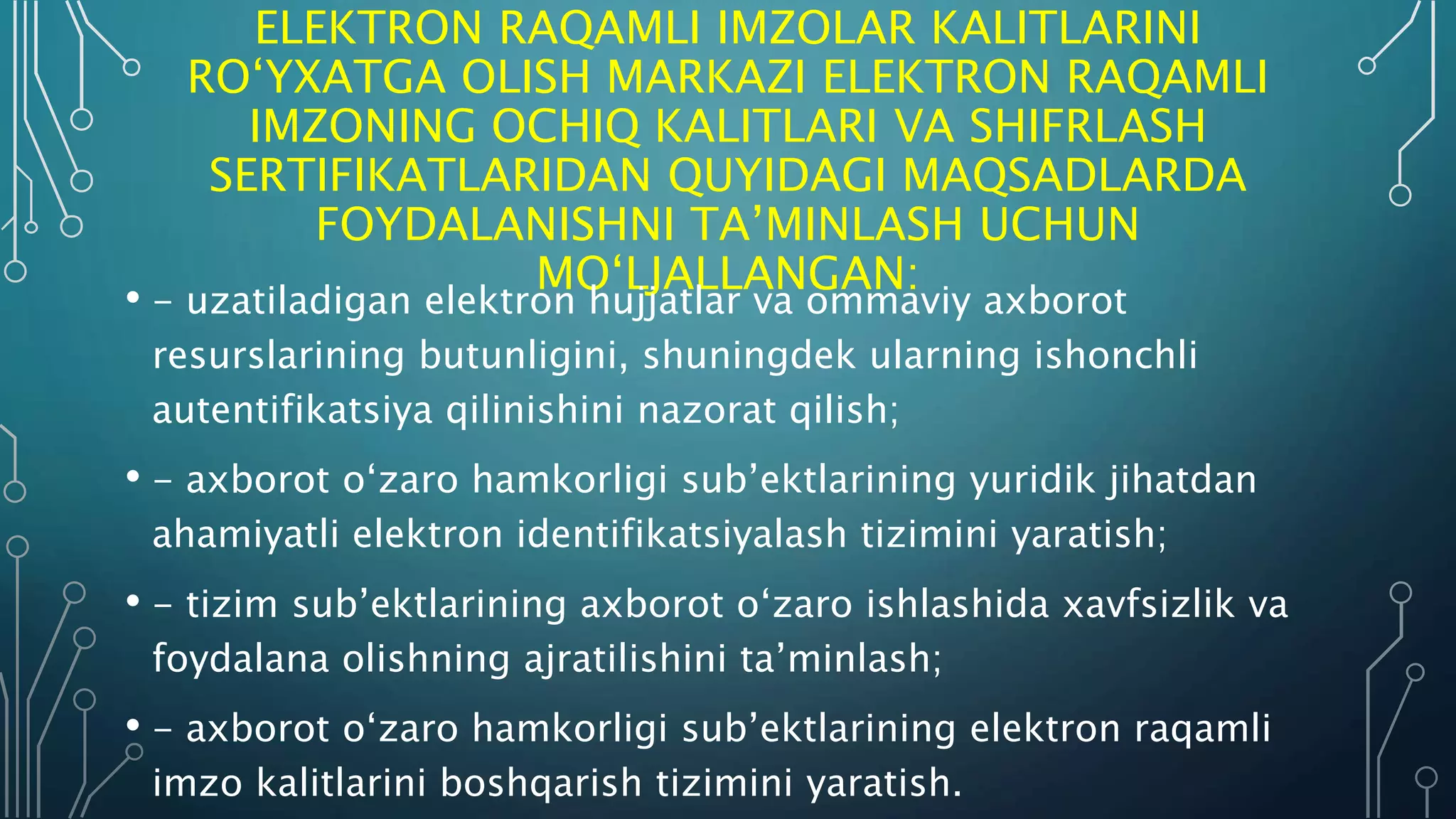 Elektron raqamli imzo va undan foydalanish.ppt