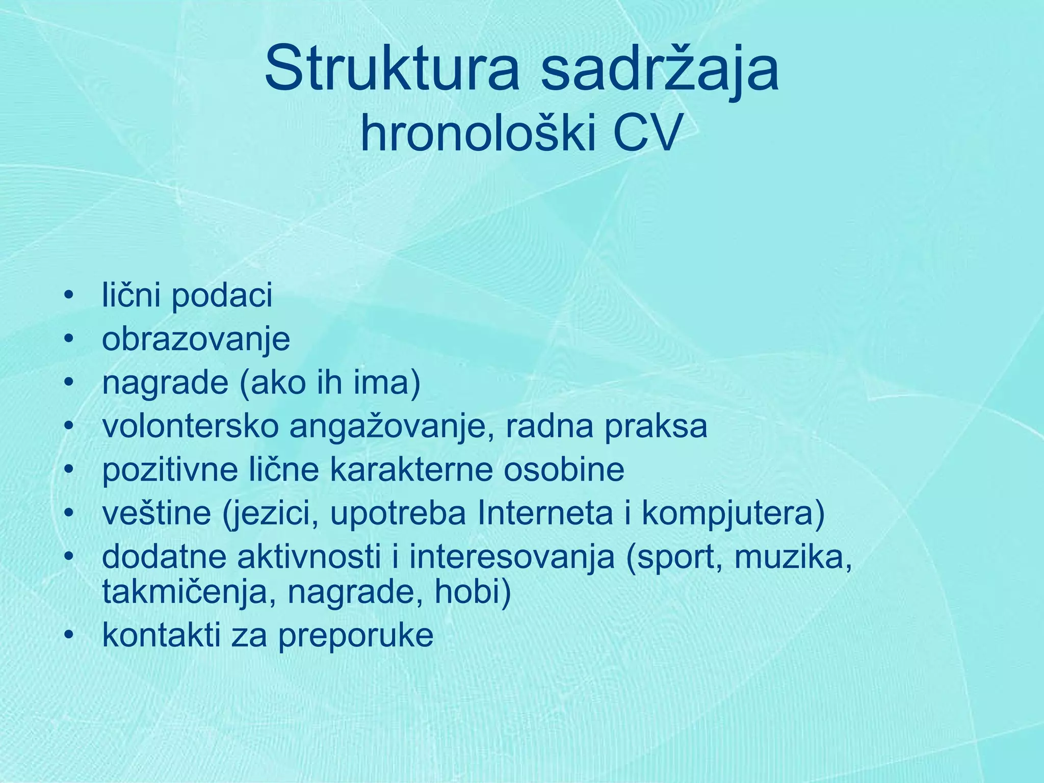 Elektronski CV | PPT