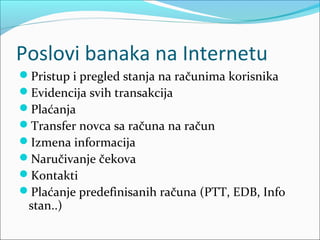 Elektronsko bankarstvo | PPT