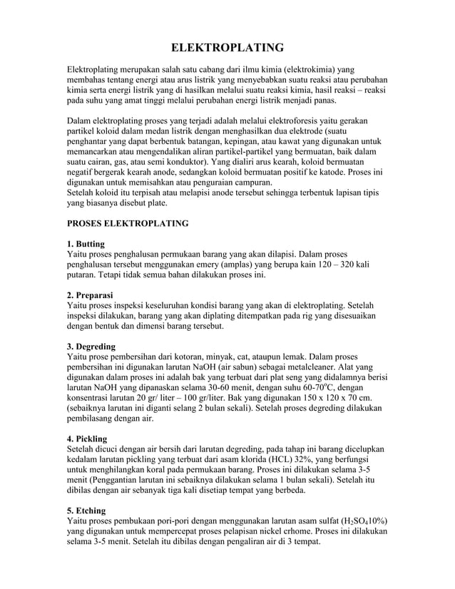 Elektroplating | PDF