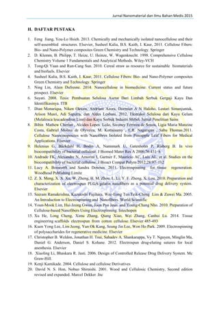 Elektrospinning nanoselulosa sebagai material benang operasi dan sistem penghantar obat | PDF
