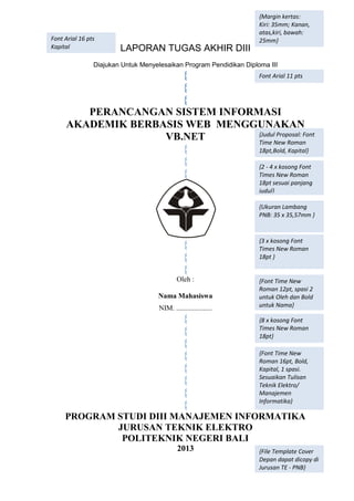 Contoh Laporan Tugas Akhir (TA) | PDF