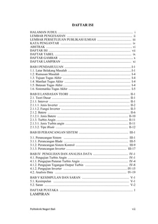 Contoh Laporan Tugas Akhir (TA) | PDF