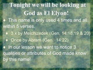 El Elyon | PPT