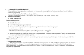 elementary science syllabus for education | DOCX