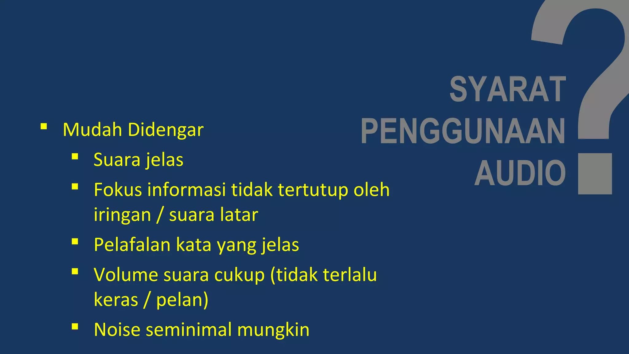 Elemen audio dalam multimedia | PPT