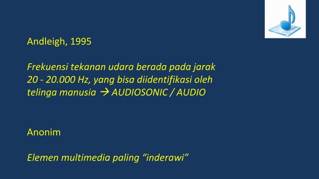 Elemen audio dalam multimedia | PPT