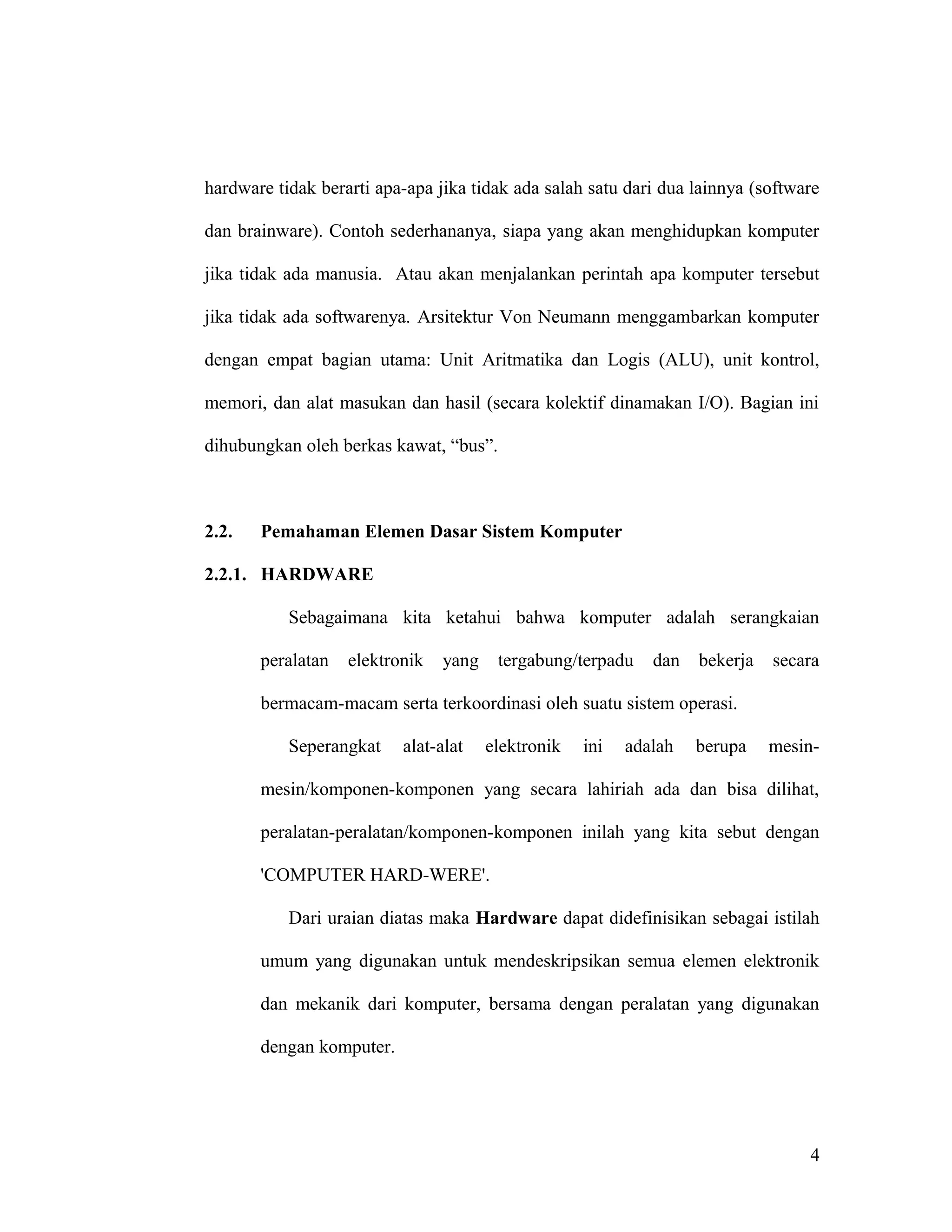 Elemen dasar sistem komputer | DOC