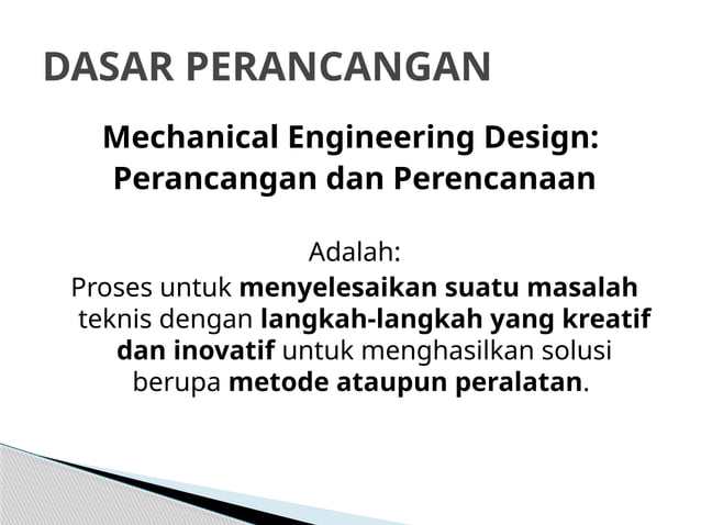 ELEMEN MESIN - DASAR PERANCANGAN MESIN 1 | PPTX