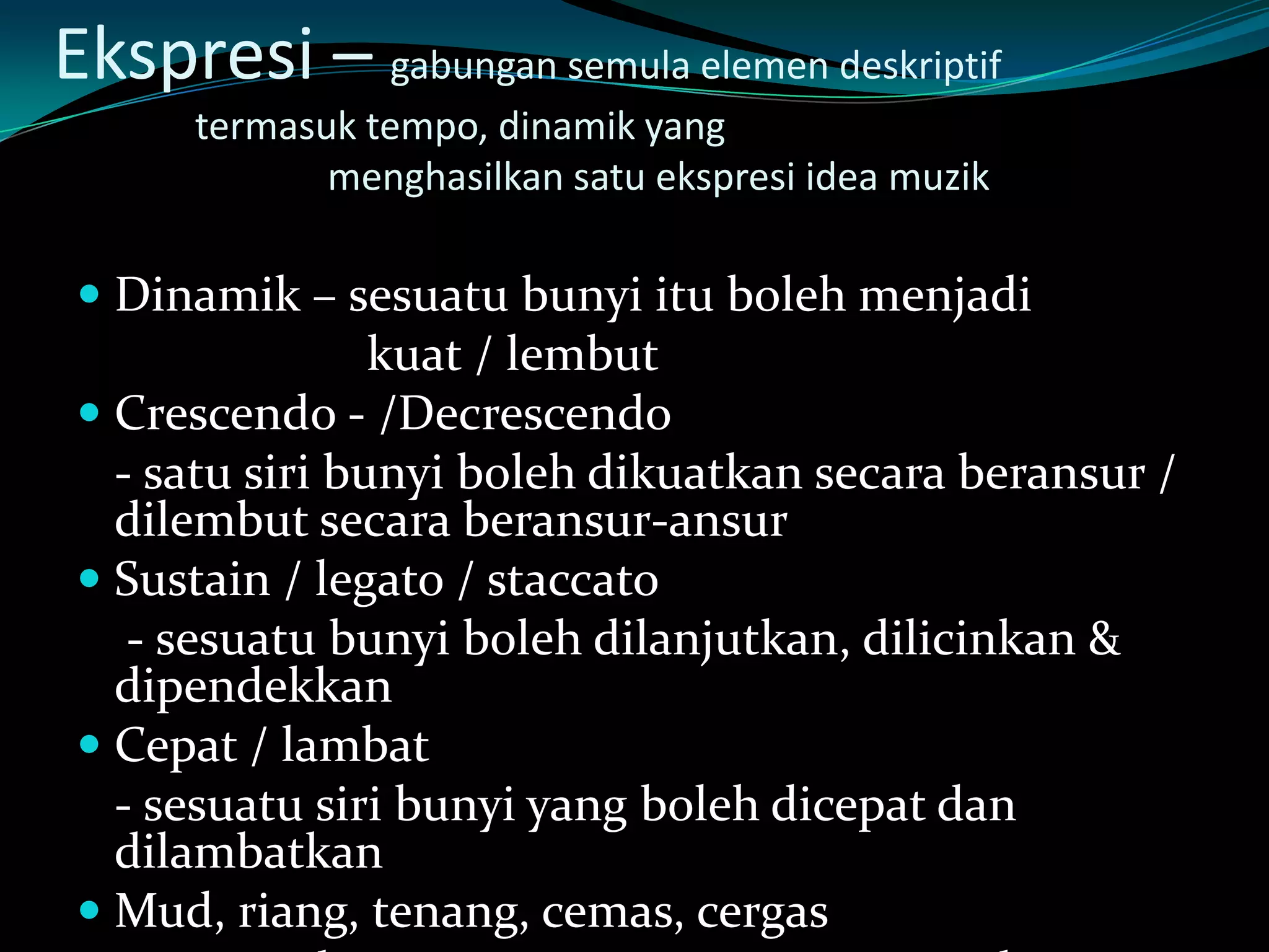 Elemen muzik dalam p&p | PPTX