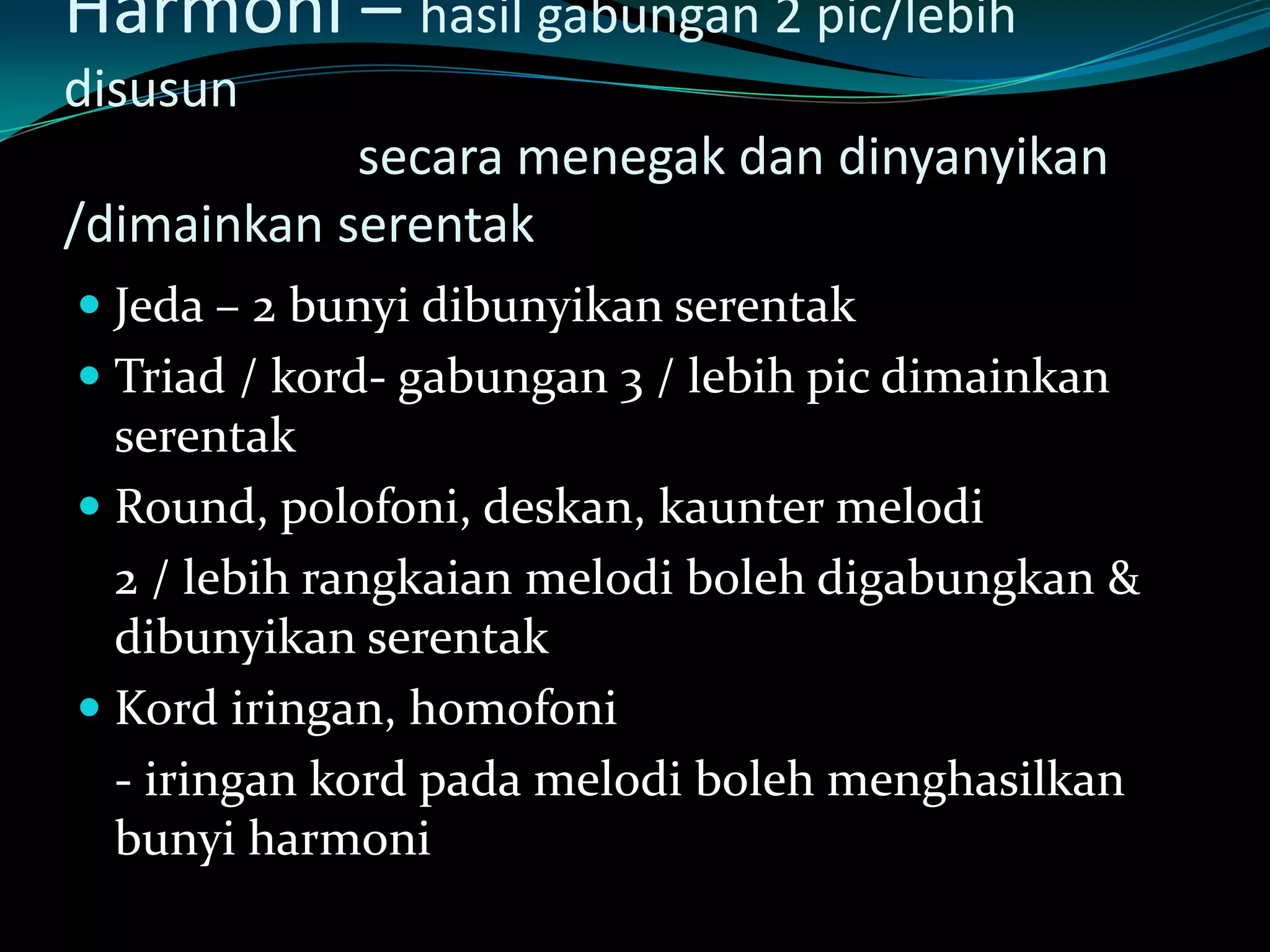 Elemen muzik dalam p&p | PPTX