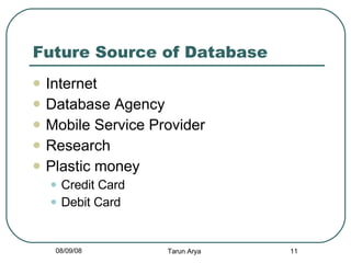 Element, Sources, Relevance Of Database | PPT