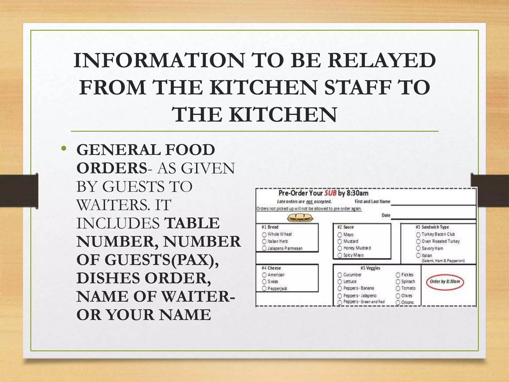 Lesson 1- Liaise between kitchen and service areas | PPTX