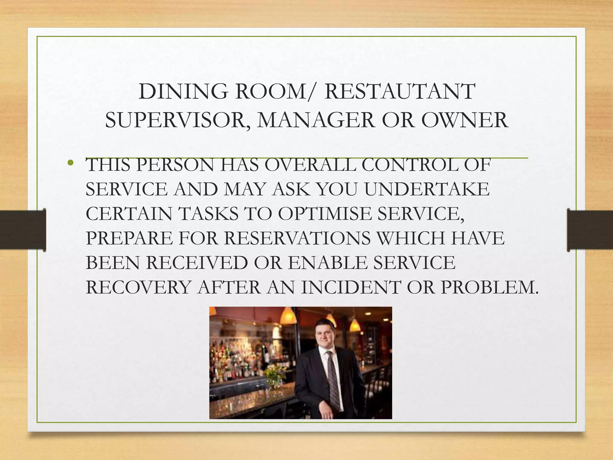 Lesson 1.1- Liaise with kitchen and service areas | PPTX