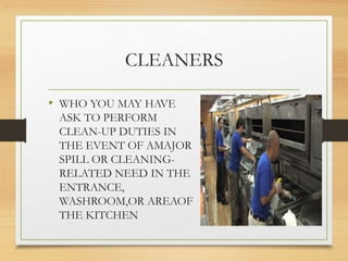 Lesson 1.1- Liaise with kitchen and service areas | PPTX