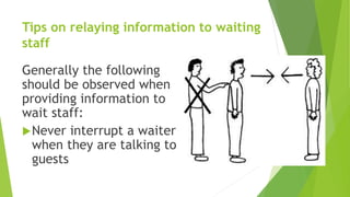 Element 1.3- Liaise between kitchen and service areas | PPTX