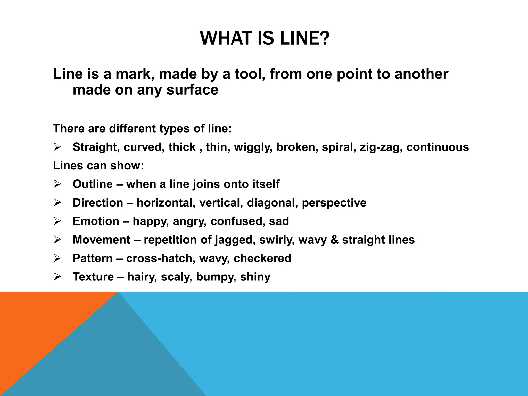 Elements of Art: Line | PPTX | Drawing and Sketching | Arts and Crafts
