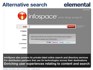 Elemental InfoSpace case study | PPT | Search | Internet
