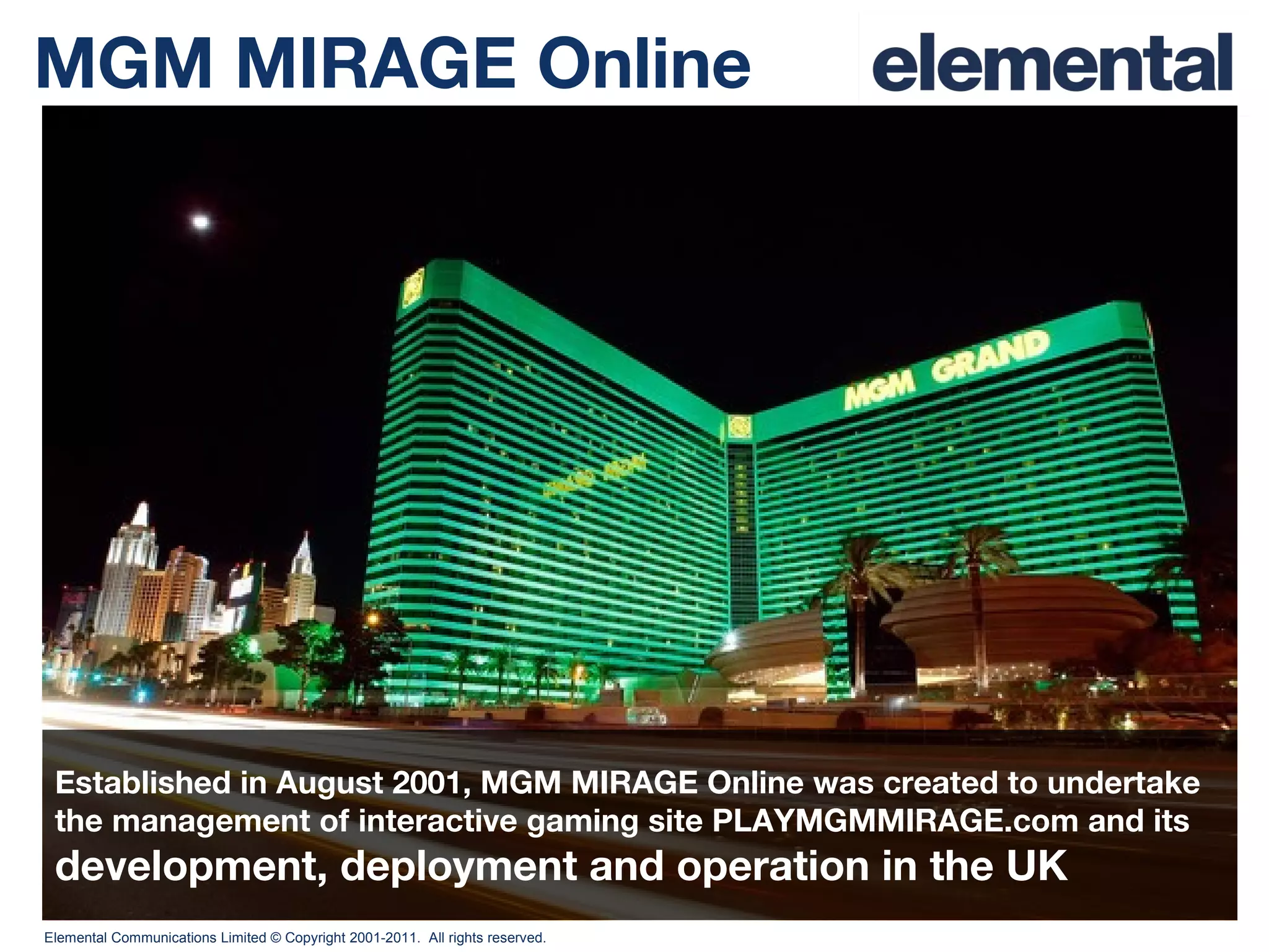 Elemental MGM MIRAGE case study | PPT