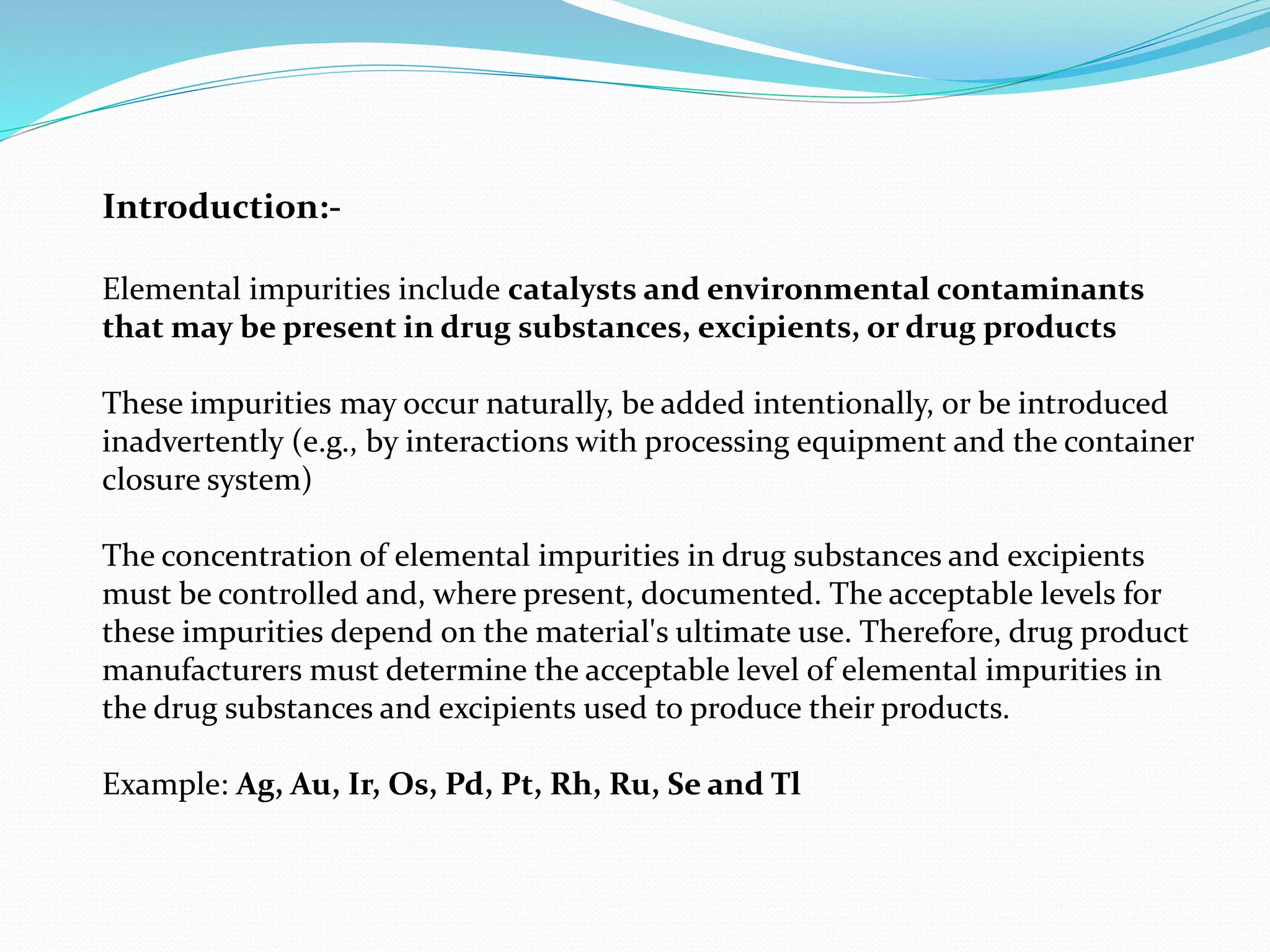 elemental classification & control of elemental impurities.pptx