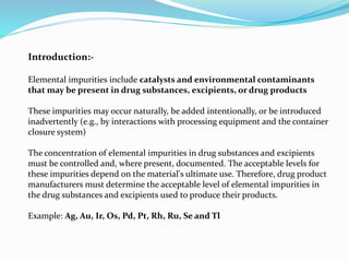 elemental classification & control of elemental impurities.pptx