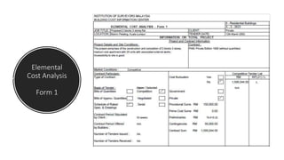 Elemental cost analysis Presentation Slides | PPTX