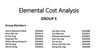 Elemental cost analysis | PPTX