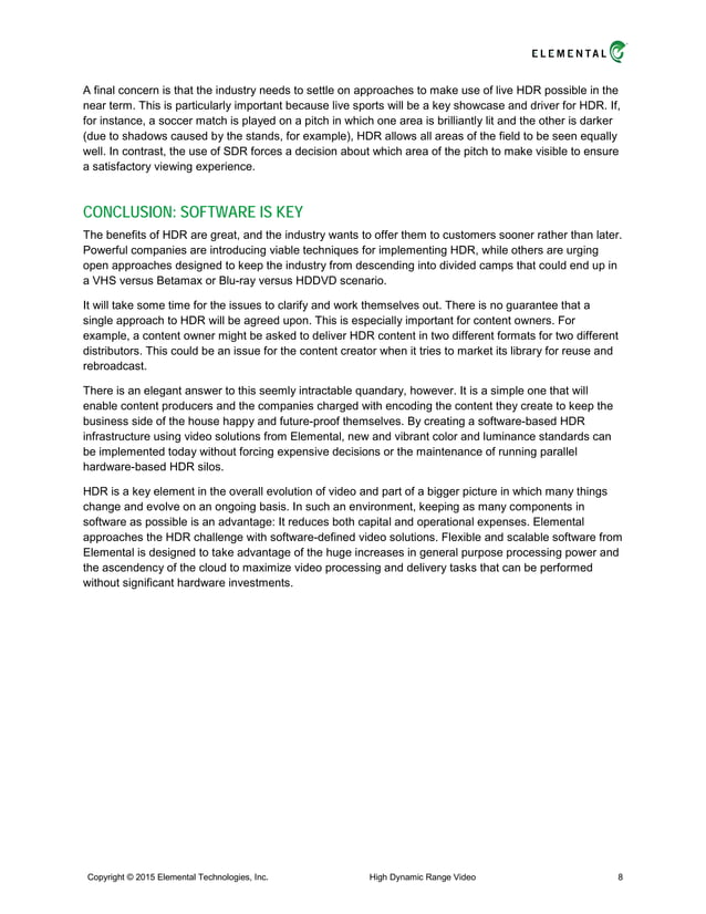 Elemental high dynamic _ range_video_white_paper | PDF