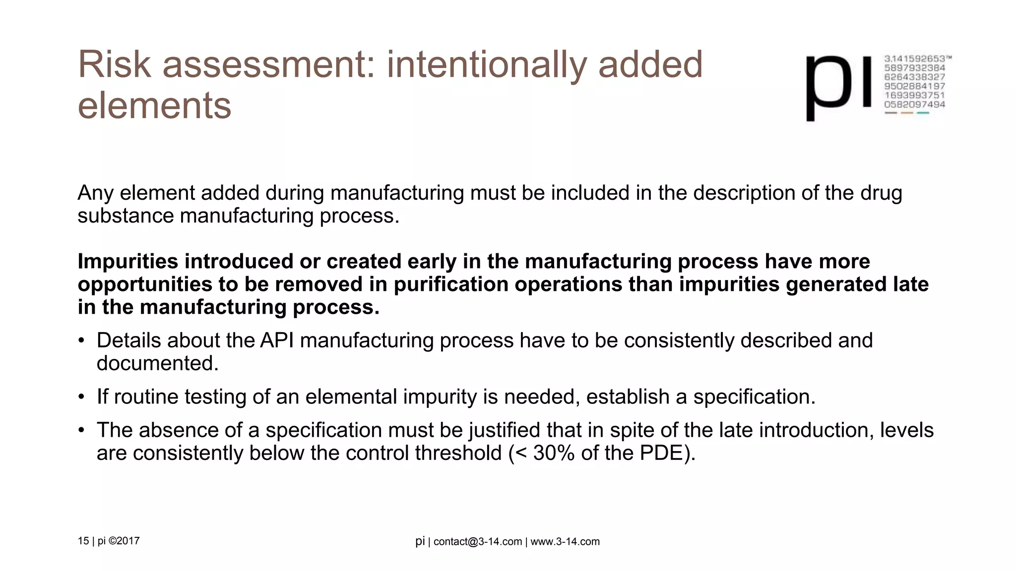 ICH Q3D - Elemental impurities in pharmaceutical products | PDF