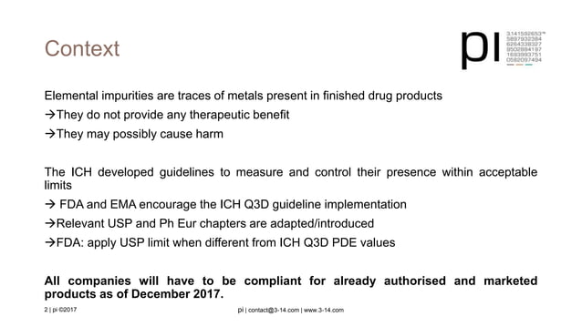 ICH Q3D - Elemental impurities in pharmaceutical products | PDF