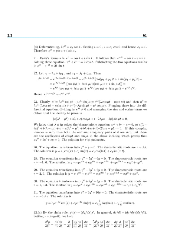 Elementary Differential Equations 11th Edition Boyce Solutions Manual | PDF