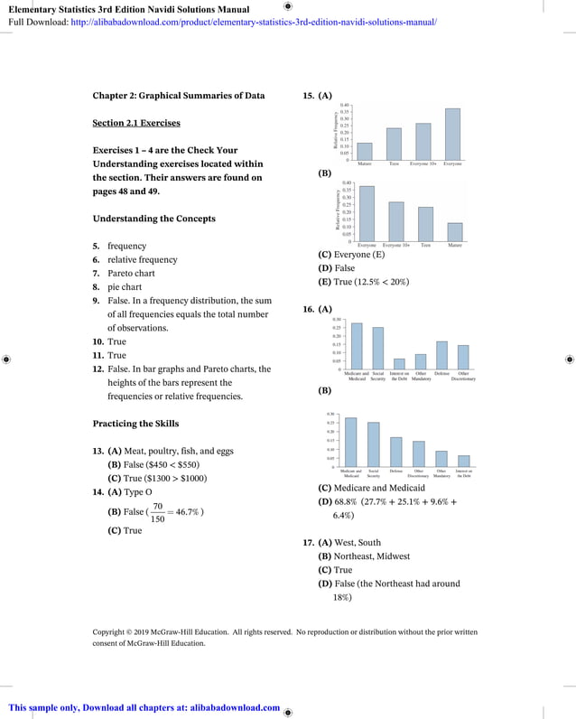 Elementary Statistics 3rd Edition Navidi Solutions Manual | PDF | Education