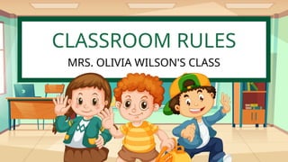 Elementary Classroom Rules Educational Presentation in Colorful Cartoon ...