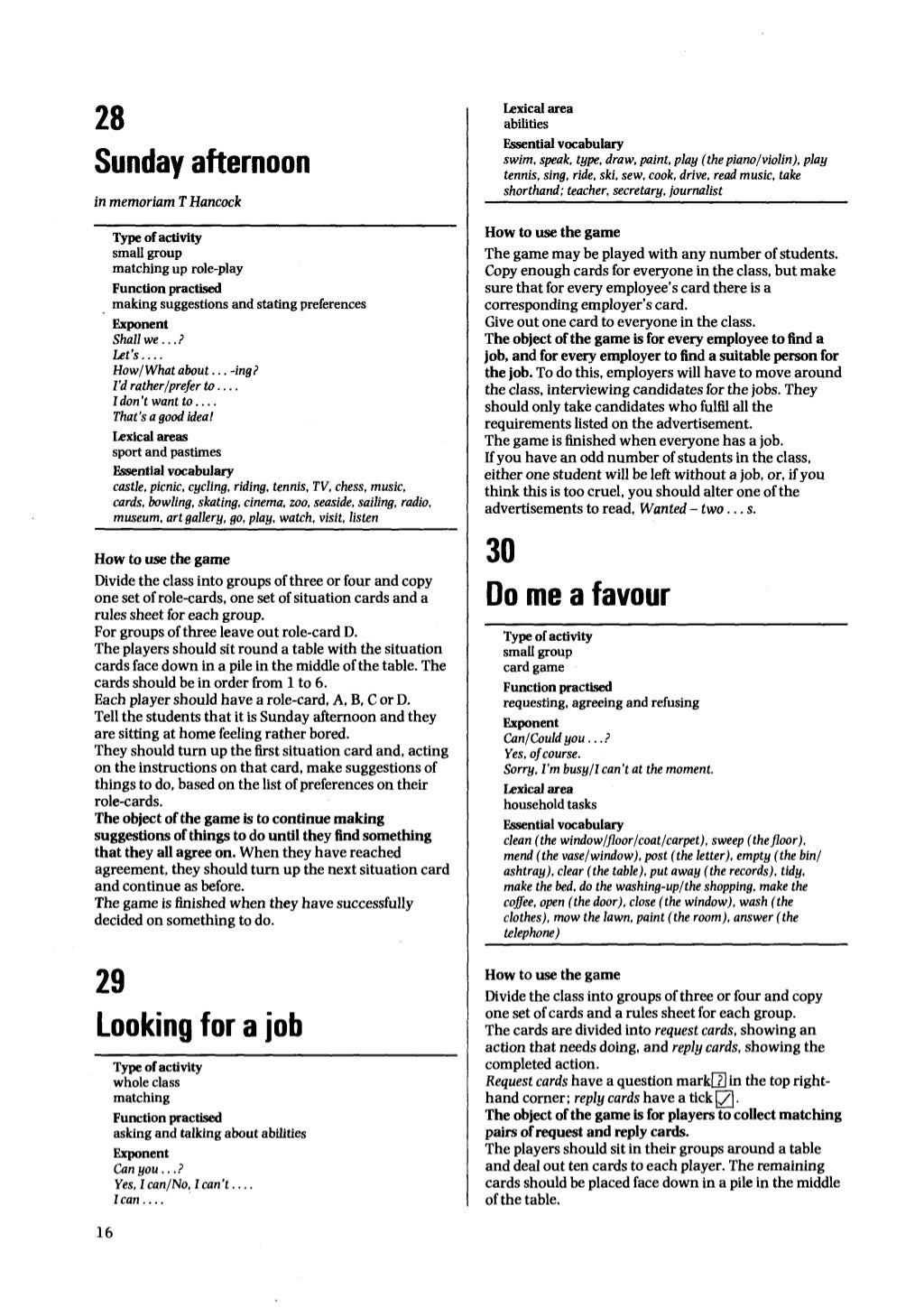 Elementary Communication Games Elementary Communication Games