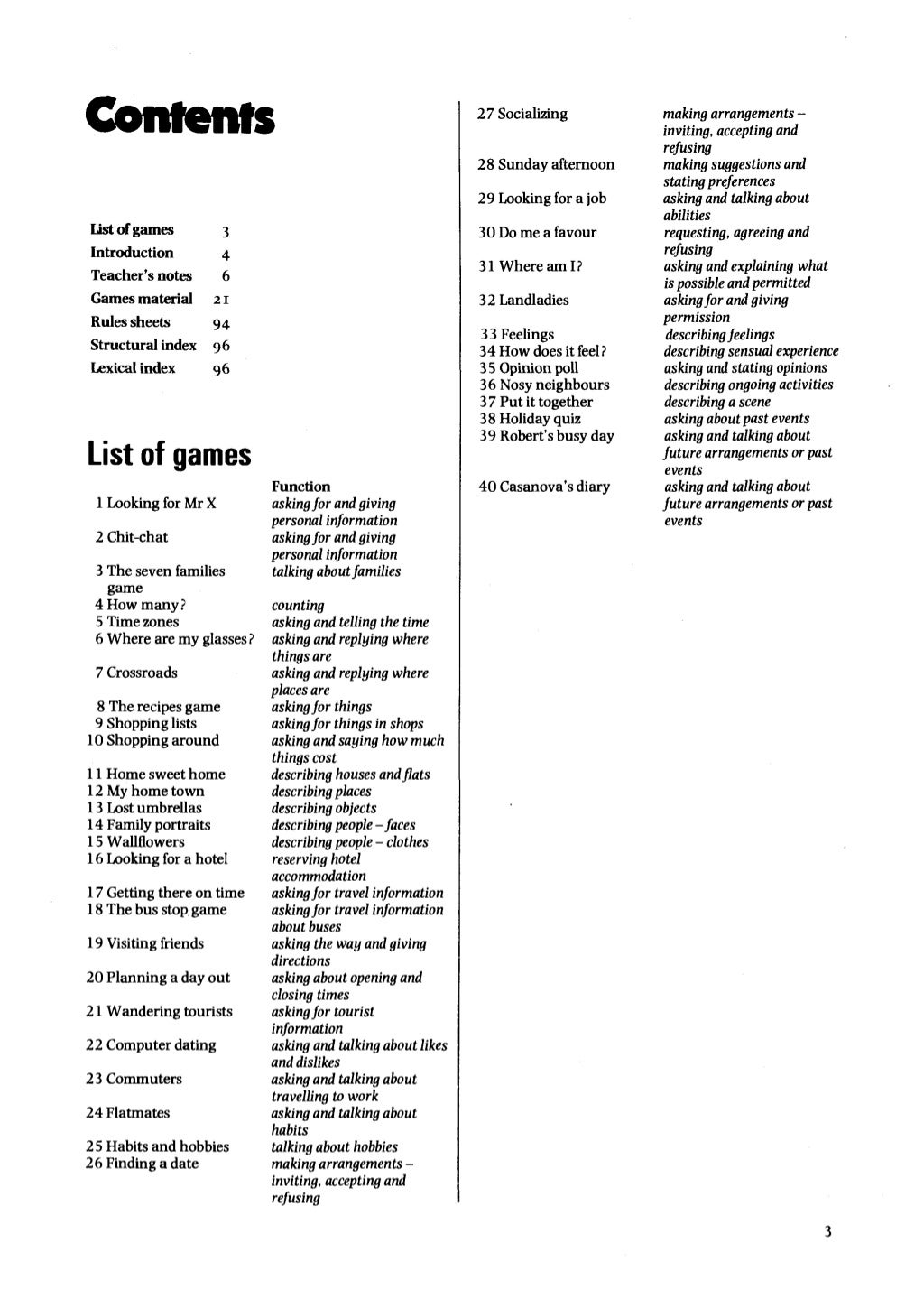 Elementary Communication Games Elementary Communication Games
