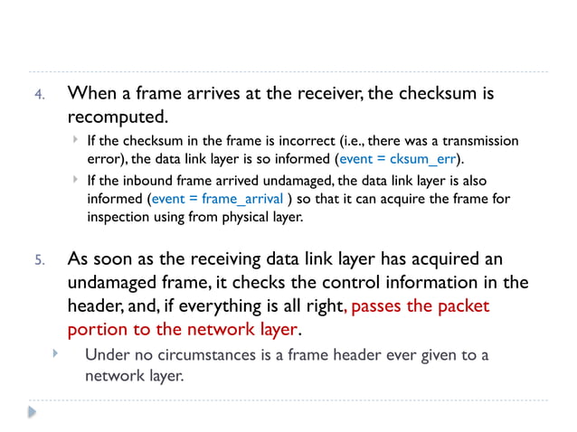 Presentation on Elementary Data Link Protocols | PPTX
