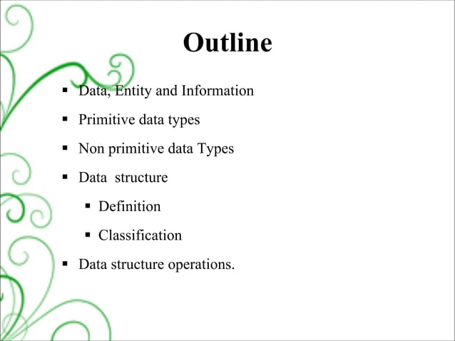Elementary Data Organisation