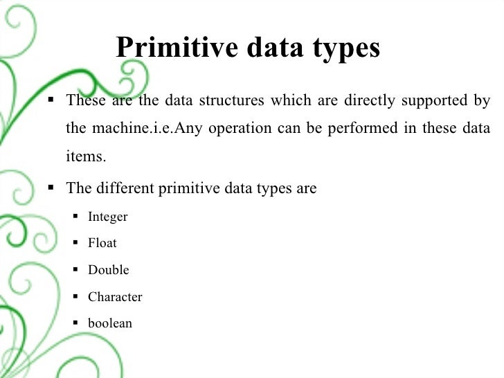 Elementary data organisation